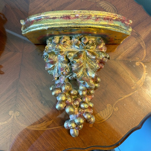 Vintage | Wall Decor | Vintage Gold Gilt Grape Shelf Wine Decor | Poshmark